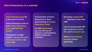 Client Extensions 101 - DEVCON 2023 | PPTX