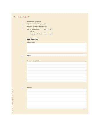 Client file note and action list | PDF