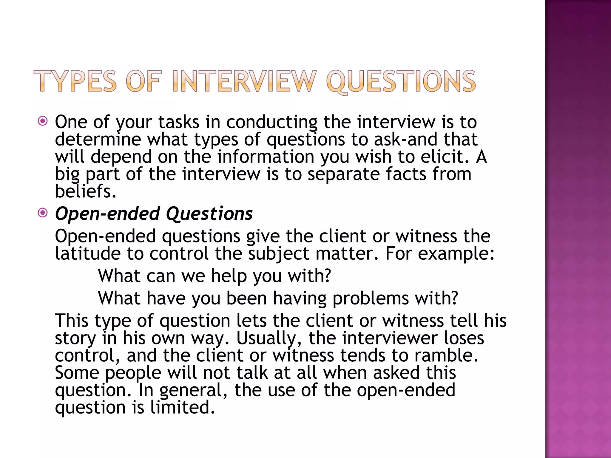 Client interviewing techniques | PPT