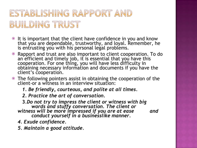 Client interviewing techniques | PPT