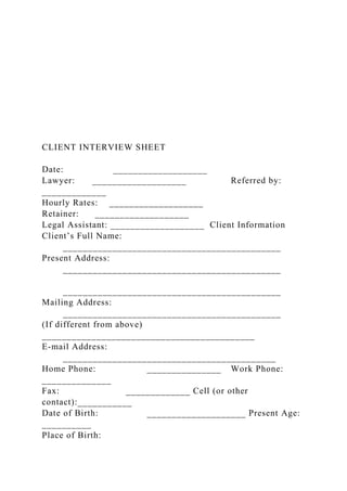 CLIENT INTERVIEW SHEETDate ______________.docx