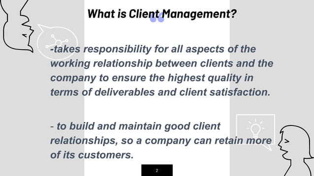 Client management | PPTX | Business | Business and Finance