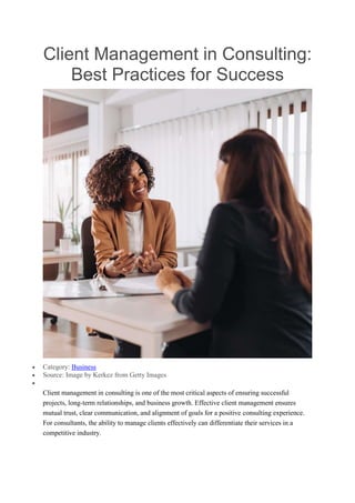 Client Management in Consulting: Best Practices | Mr. Business Magazine ...