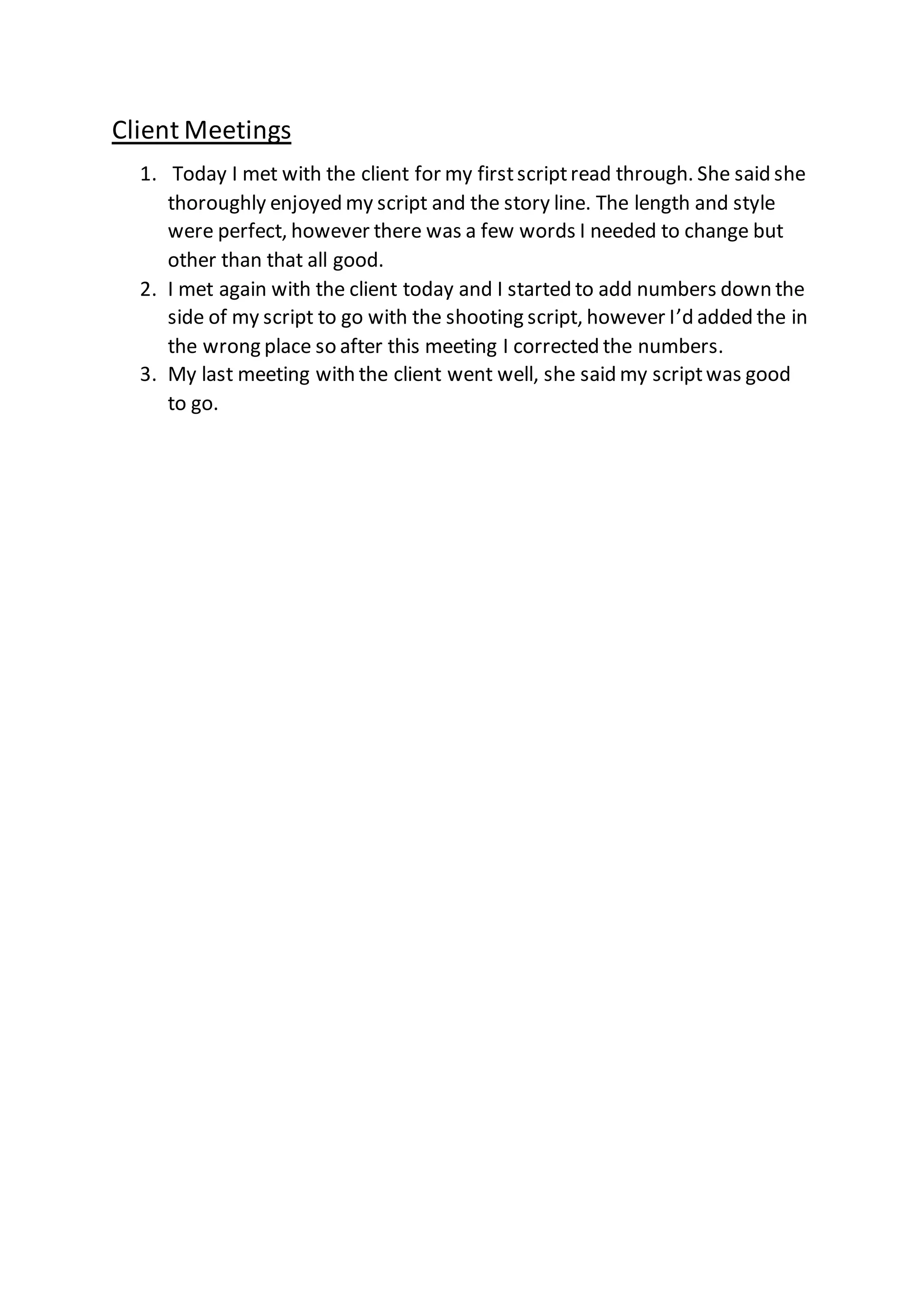 Client meetings | PDF