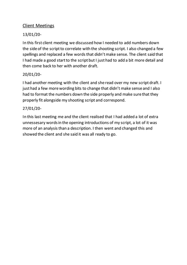 Client meetings | PDF