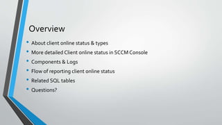 ConfigMgr - Understanding Client online status | PPTX