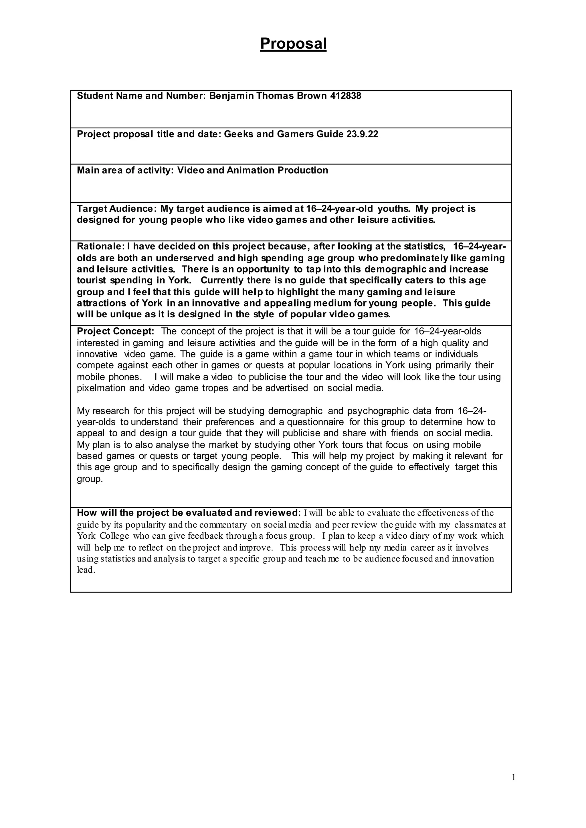 Client Proposal.docx | Video Gaming