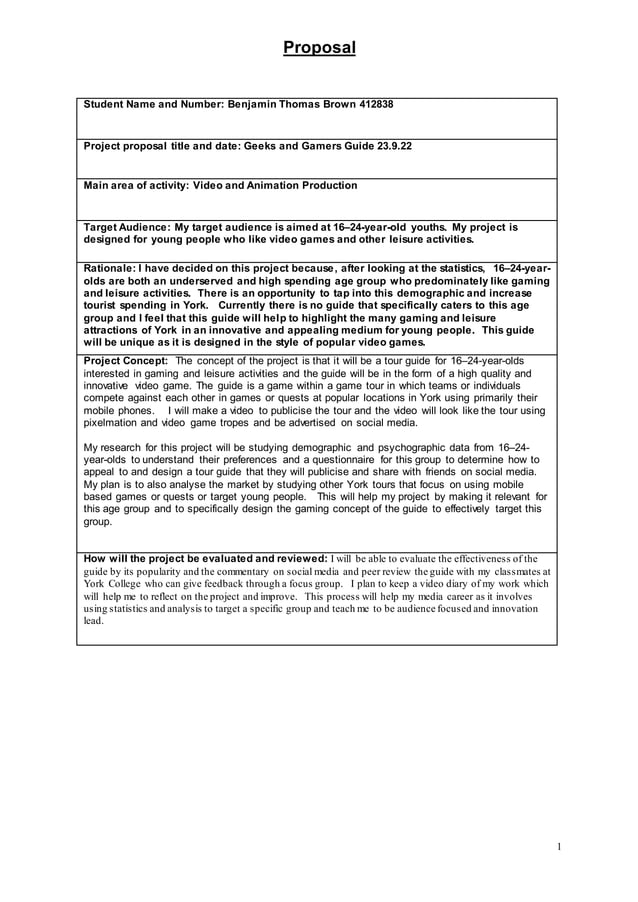 Client Proposal.docx | Video Gaming