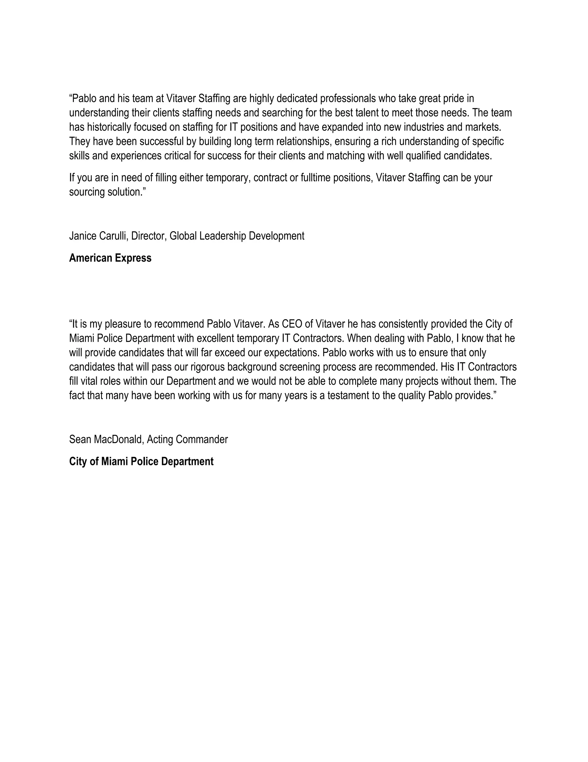 Client References & Testimonials | PDF