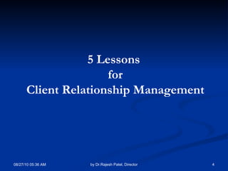 Client relationship management | PPT