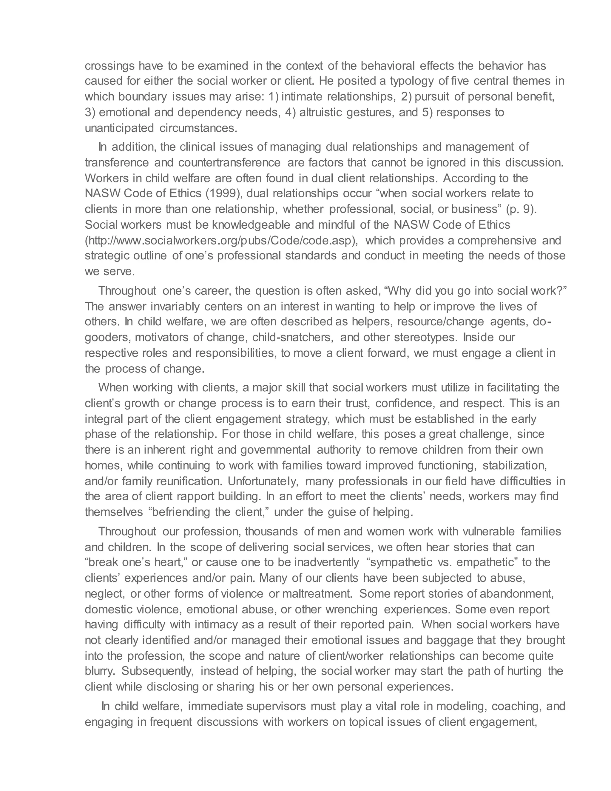 Client relationships & ethical boundaries for Social Workers in child ...