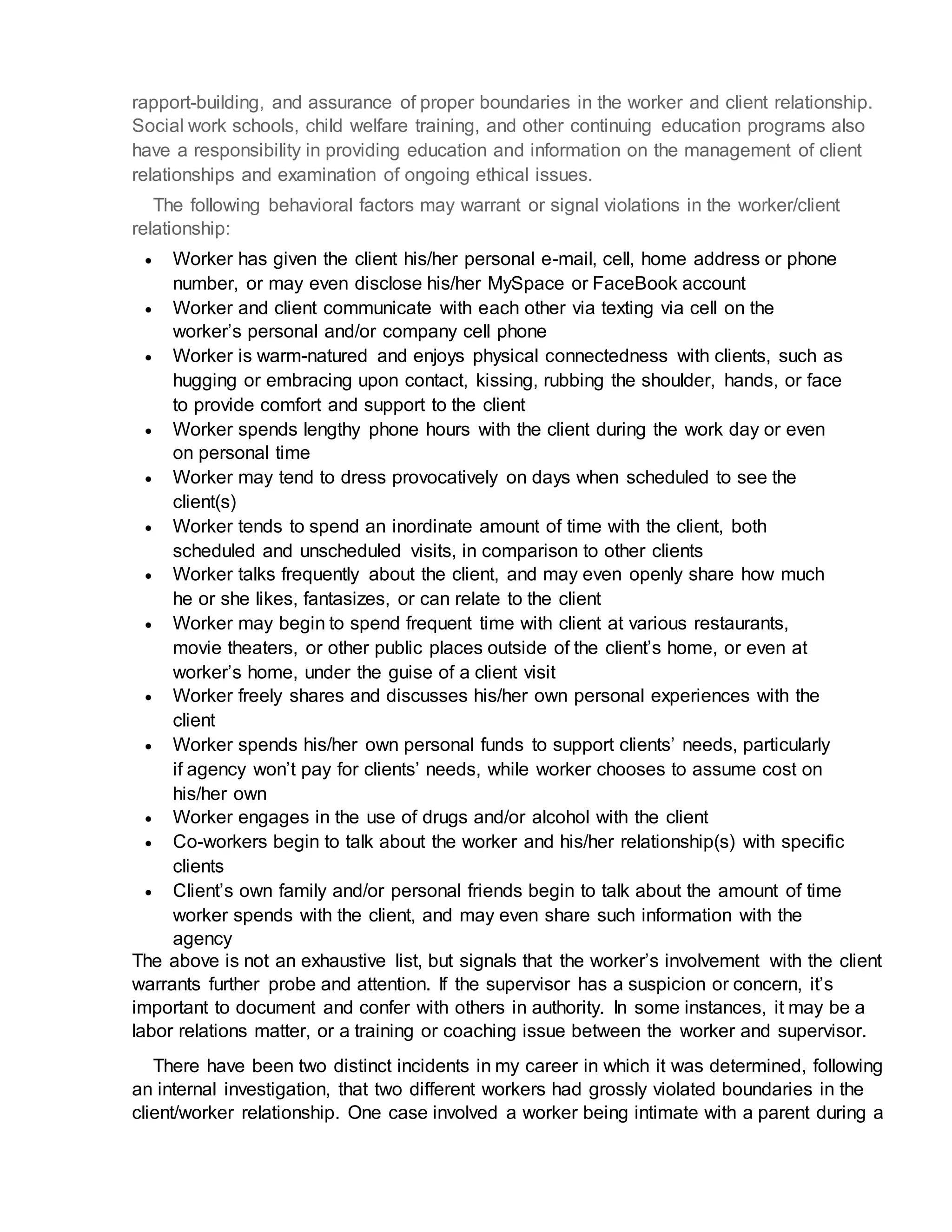 Client relationships & ethical boundaries for Social Workers in child ...