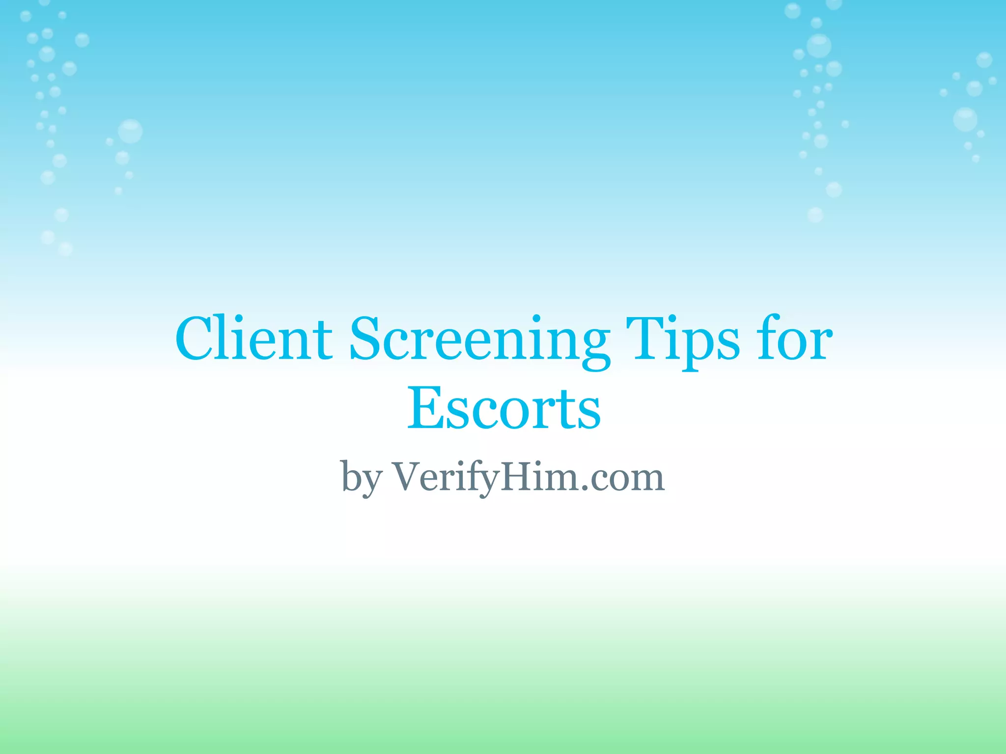 Client screening tips | PDF