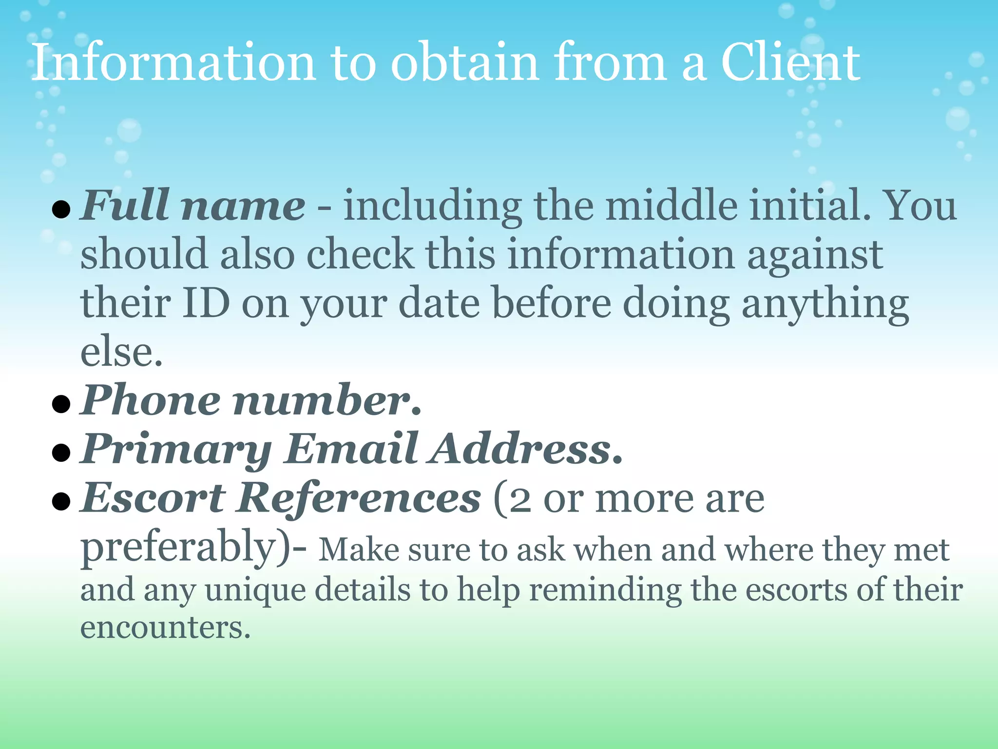 Client screening tips | PPT