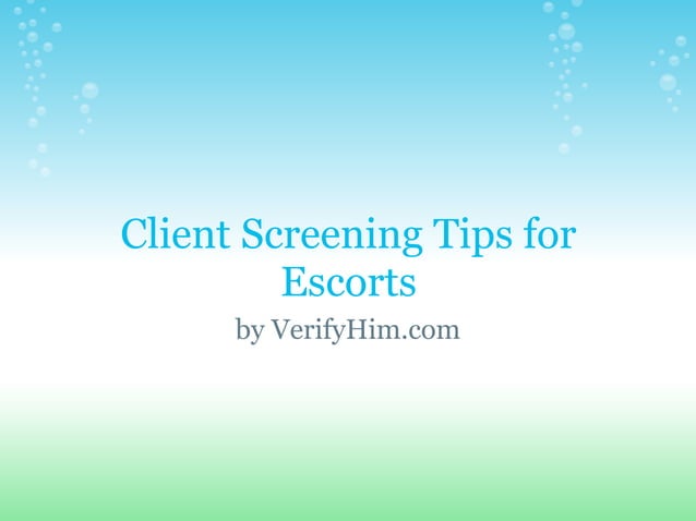 Client screening tips | PPT