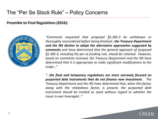 Financing Across Borders - The Impact of the Final Section 385 ...