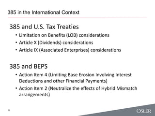 Financing Across Borders - The Impact of the Final Section 385 ...