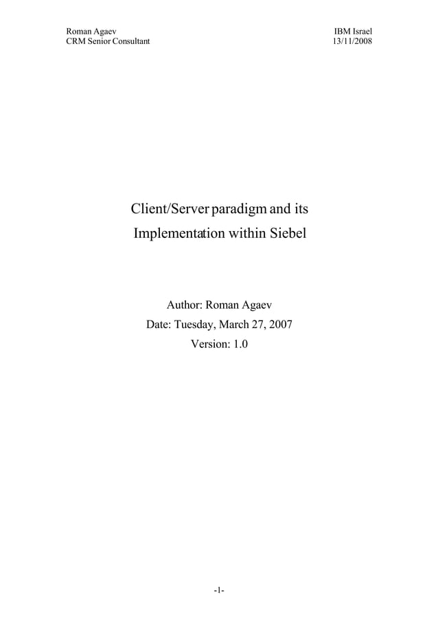 Client/Server Paradigm And Its Implementation | PDF