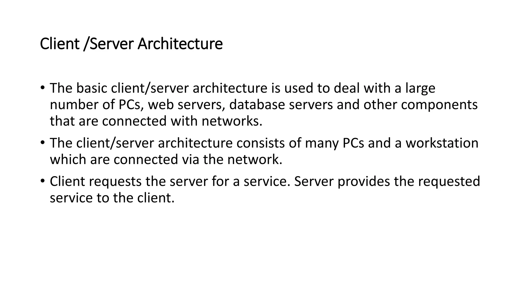 Client Server Architecturepptx Databases Computer Software And Applications