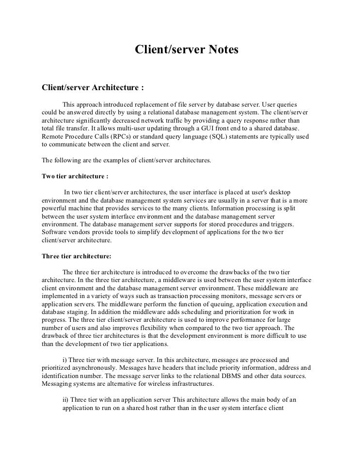 Client server notes t1