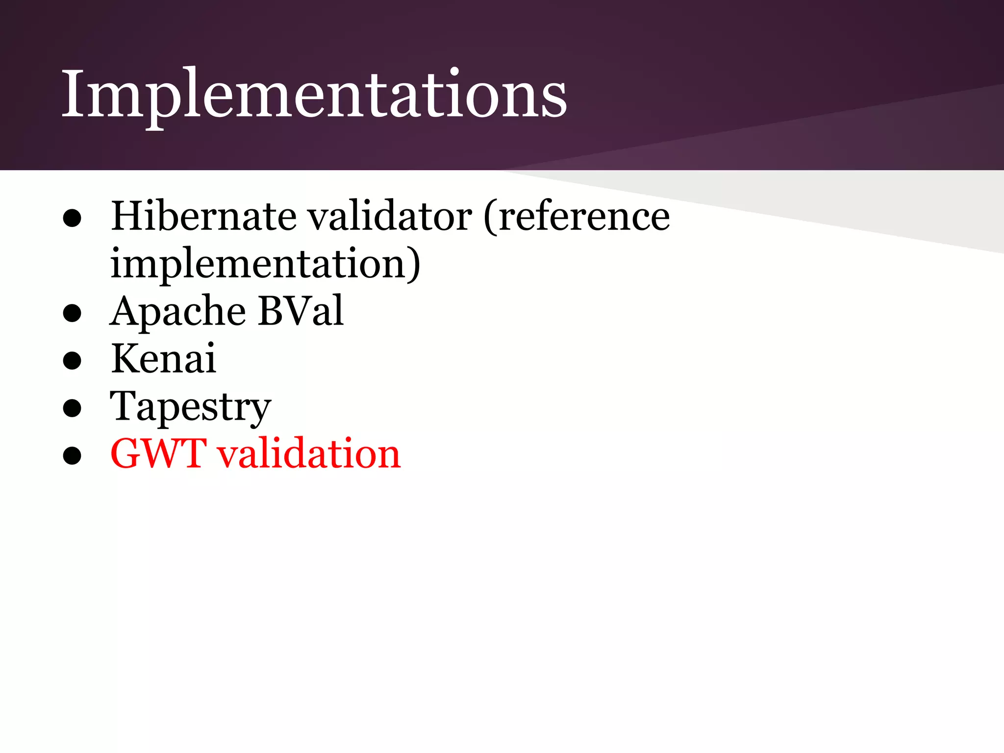 Client+server side bean validation | PDF