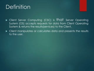 Client server technology | PDF