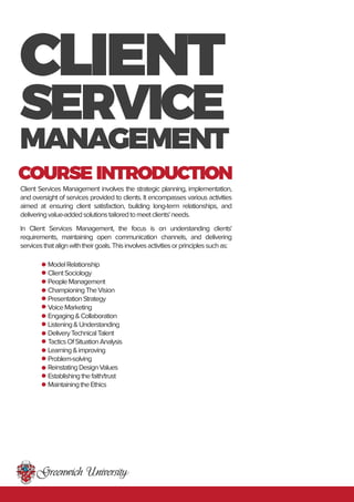 Client Service Management Functions 0001 | PDF