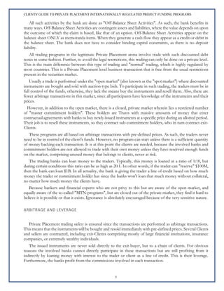 Trade funds Guide (Clients' Guide to Private Placement) | PDF
