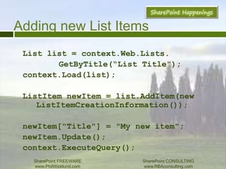 SharePoint 2010 Client-side Object Model | PPT