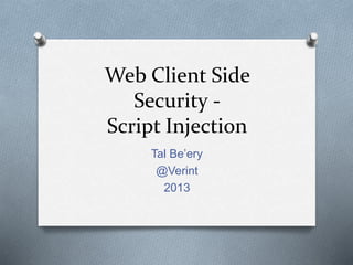 Client sidesec 2013 - script injection | PPT