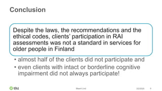 Clients' participation in RAI assessments - Maarit Lind | PDF