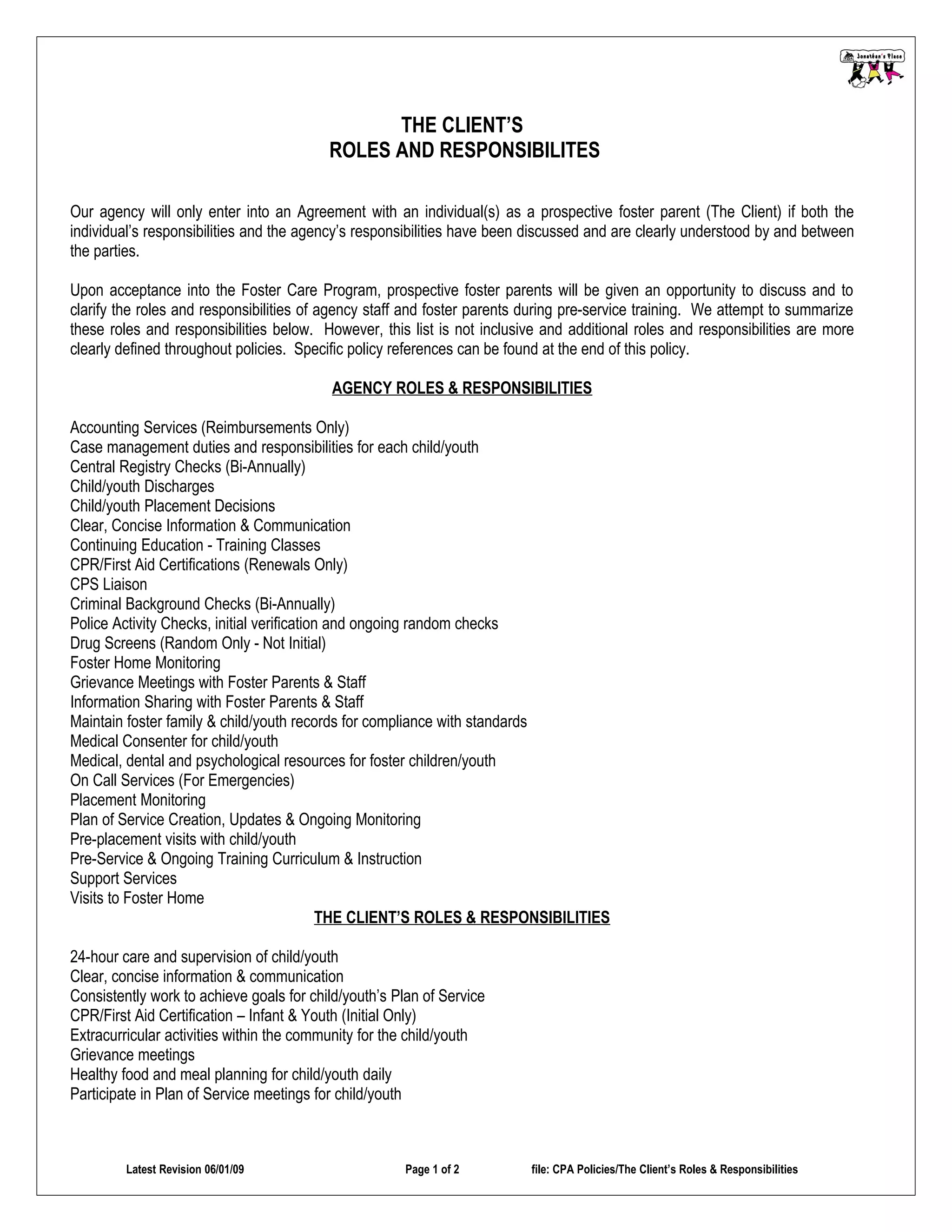 Clients Roles & Responibilities | DOC