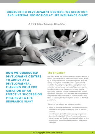 Client Story-Think Talent Services - Internal Promotion and Selection | PDF