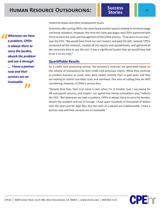 HR Outsourcing Client Success Stories | PDF