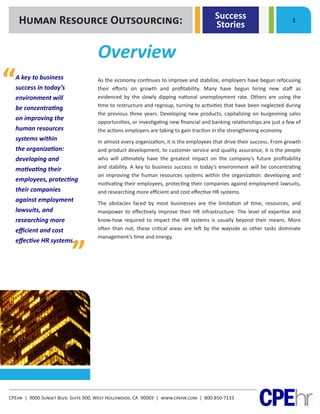 HR Outsourcing Client Success Stories | PDF