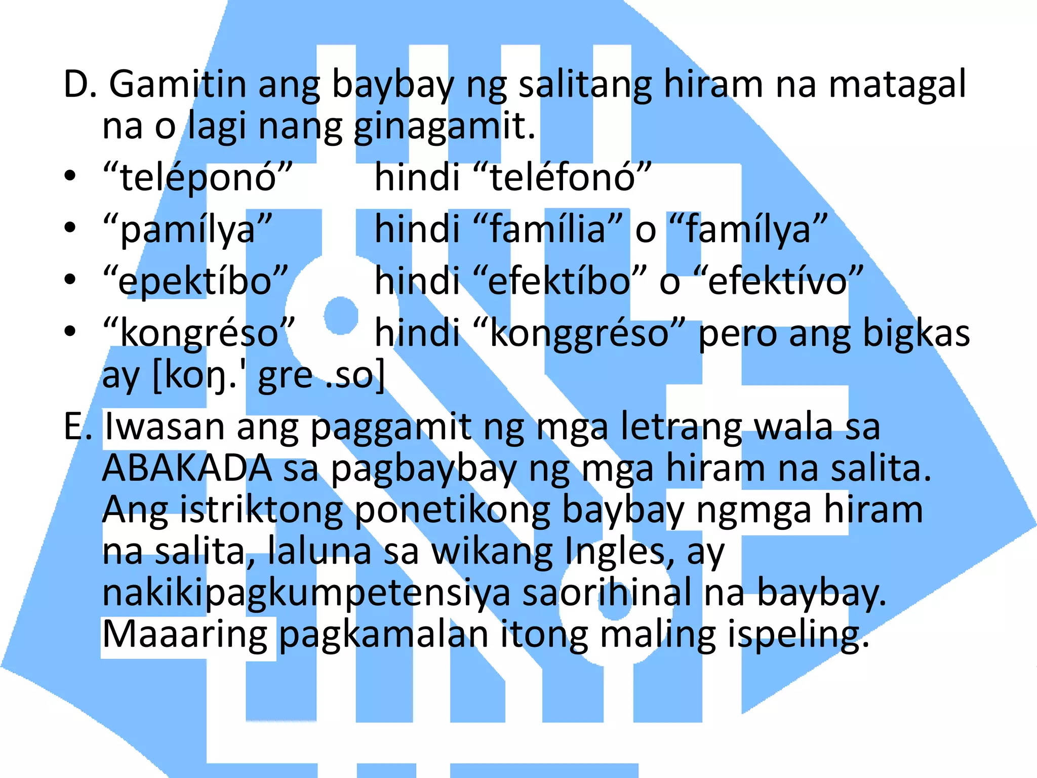 Mga Tuntunin sa Panghihiram ng mga Salita | PPTX
