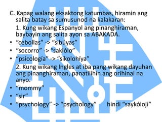 Mga Tuntunin sa Panghihiram ng mga Salita | PPTX