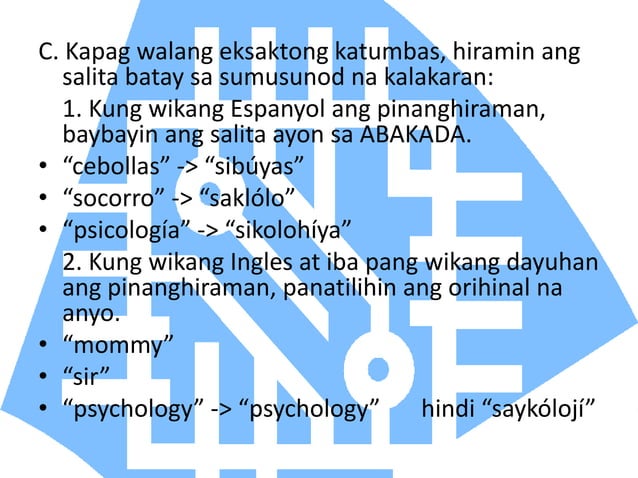Mga Tuntunin sa Panghihiram ng mga Salita | PPTX