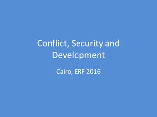 Conflict, Security and Development | PPTX