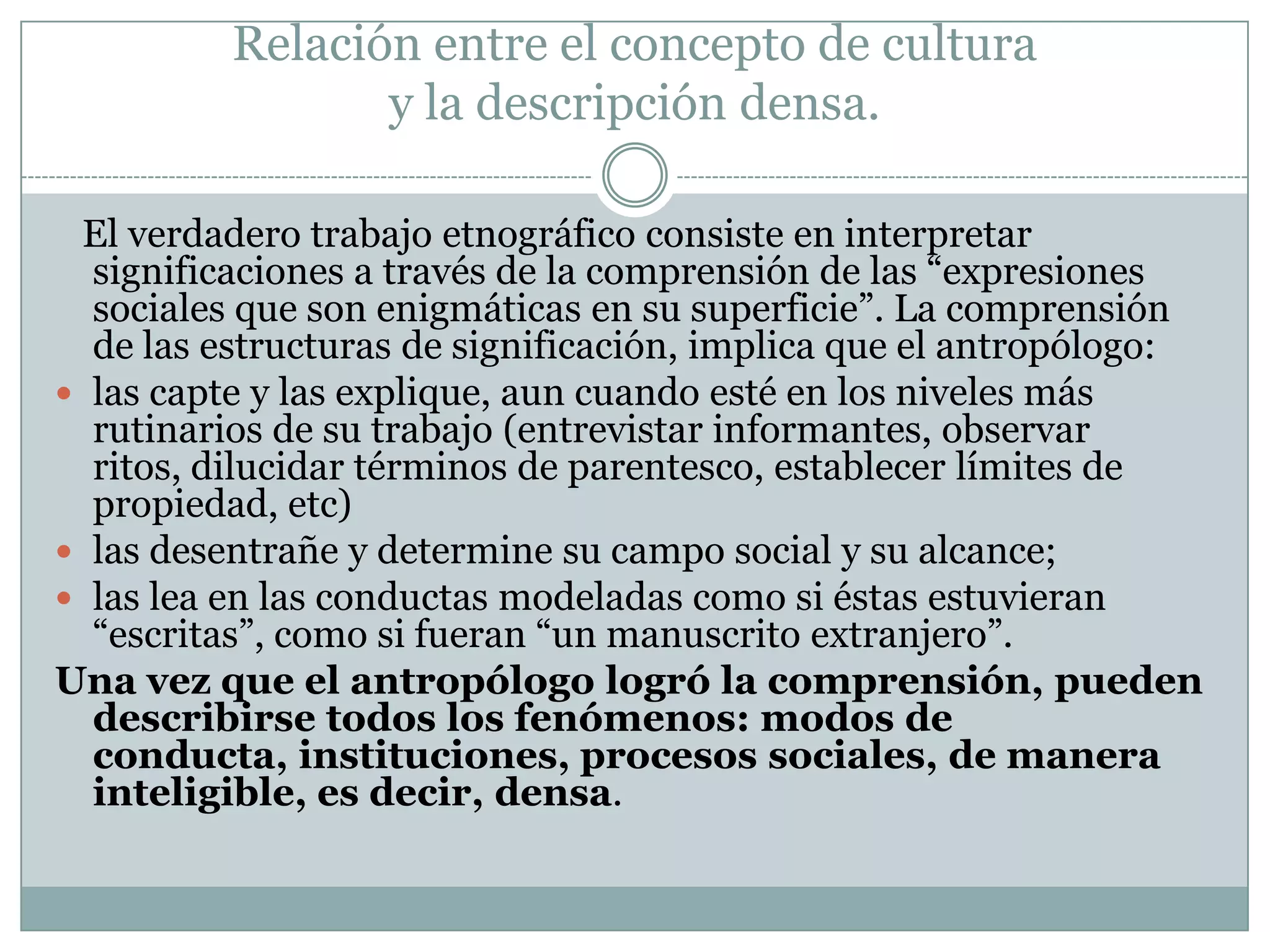 Clifford geertz. descripción densa | PPTX