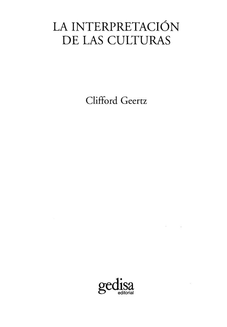 The interpretation of cultures by clifford geertz - bsver
