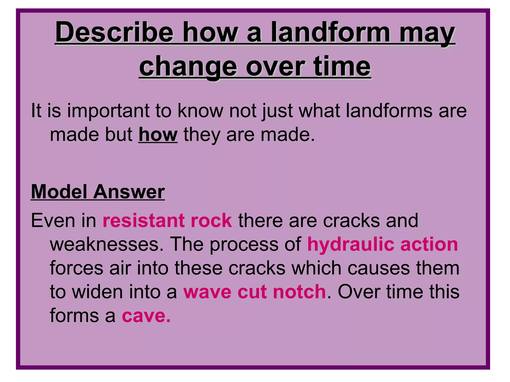 Cliffs and wave cut platforms | PPT