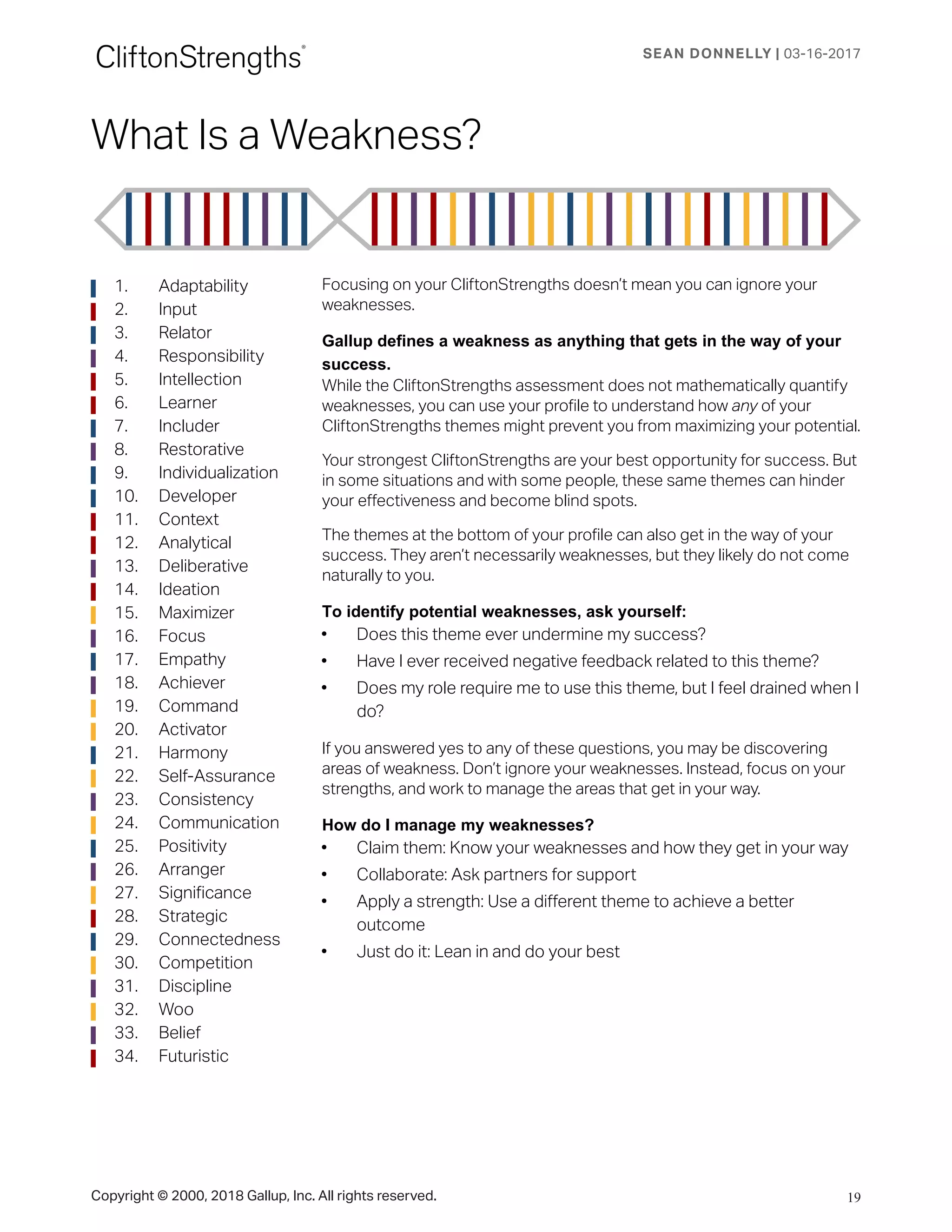 Clifton Strengths - Sean Donnelly | PDF