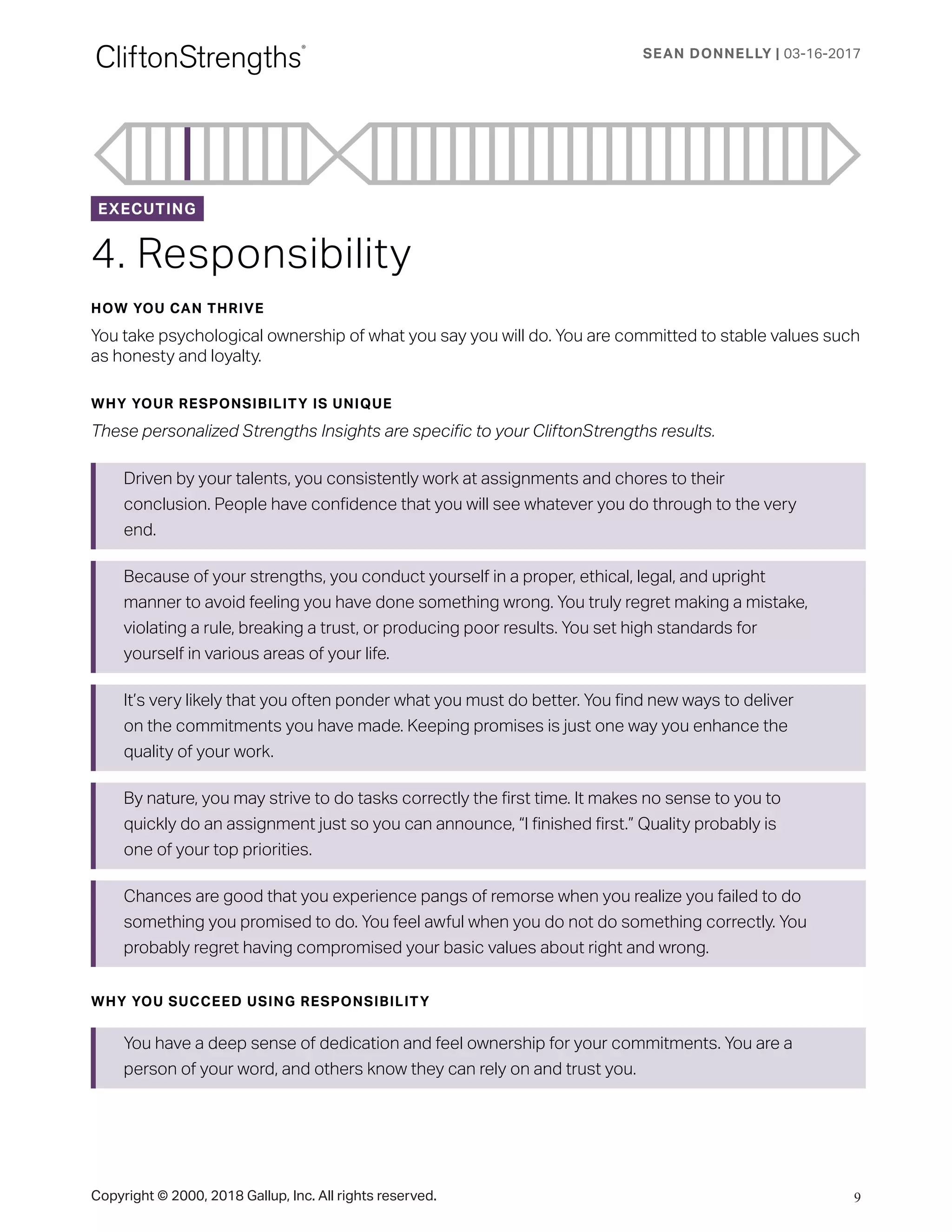 Clifton Strengths - Sean Donnelly | PDF