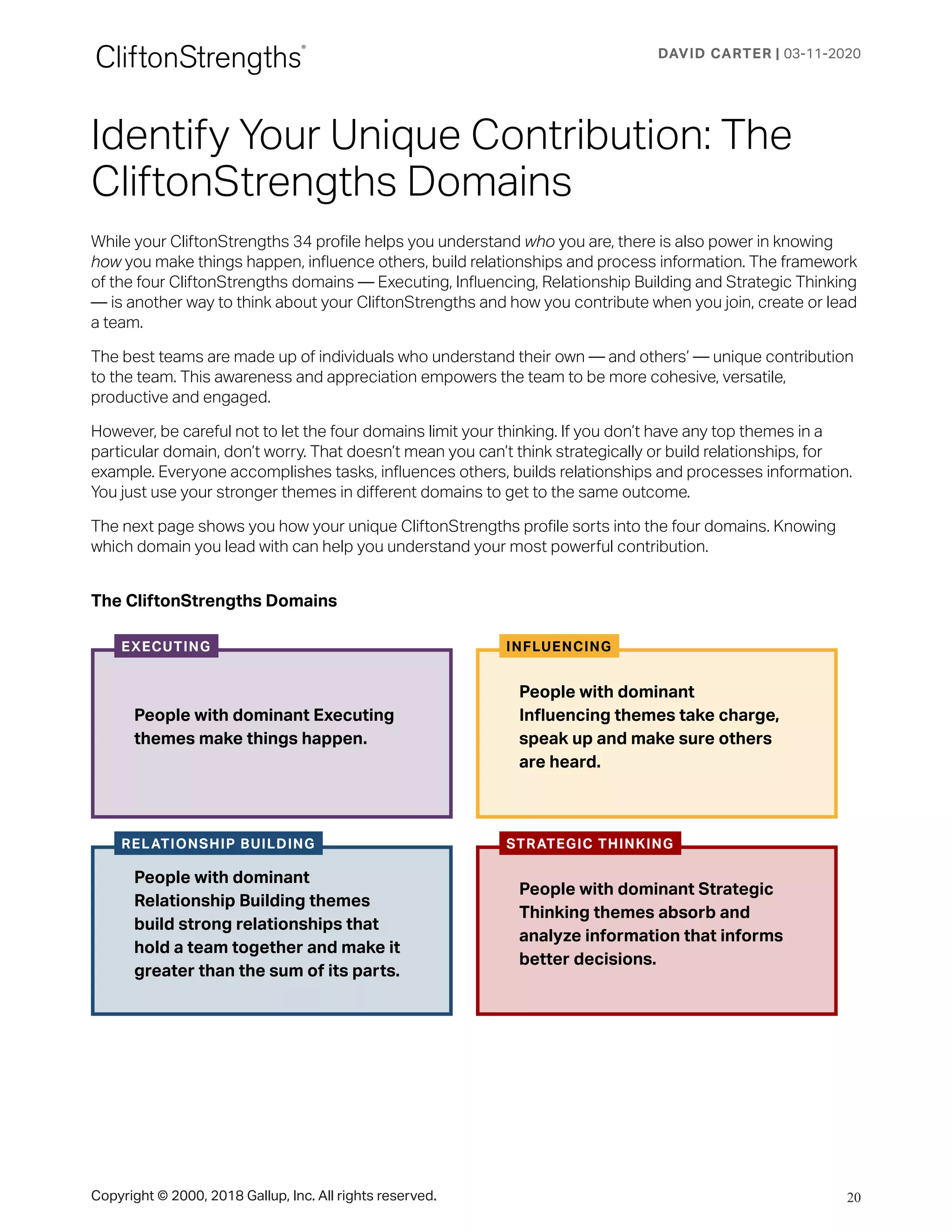 Clifton strengths 34 report | PDF