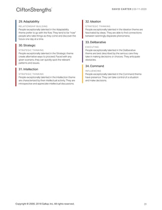Clifton strengths 34 report | PDF | Dating | Family and Relationships