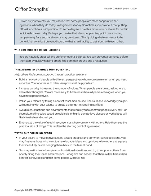 Clifton strengths 34 report | PDF | Dating | Family and Relationships