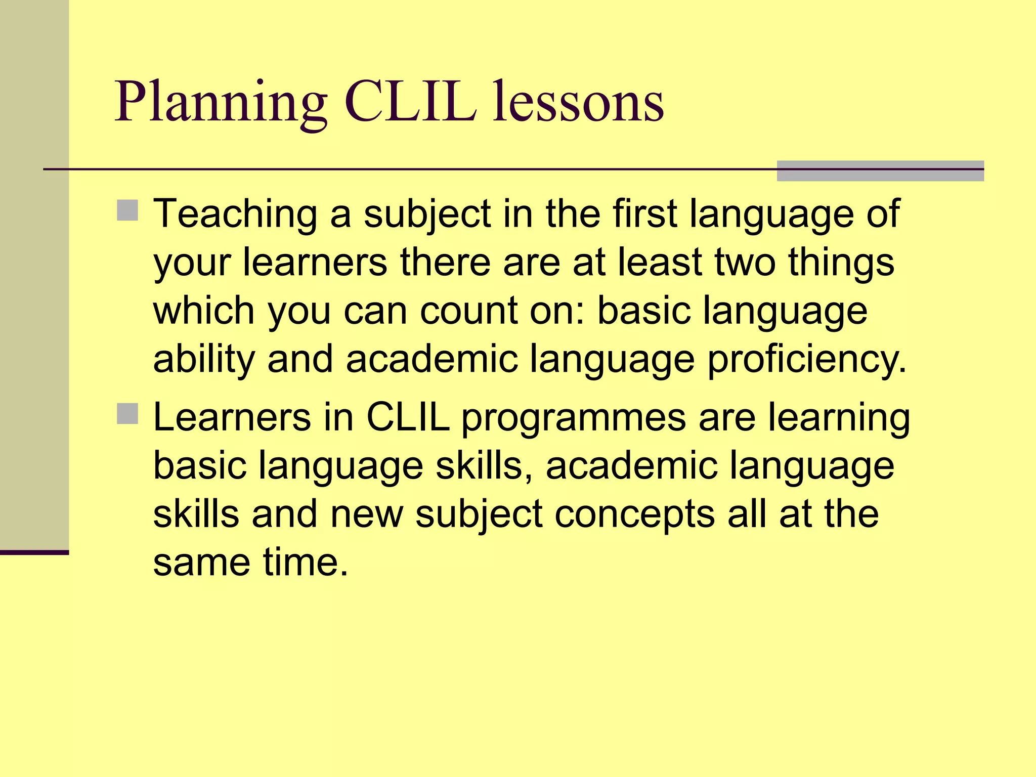 CLIL - Content and Language Integrated Learning | PPT