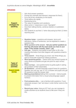 CLIL activities General Arts Rosa Fernandez | PDF