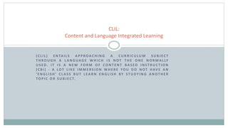 Clil an innovative teaching practice | PPT